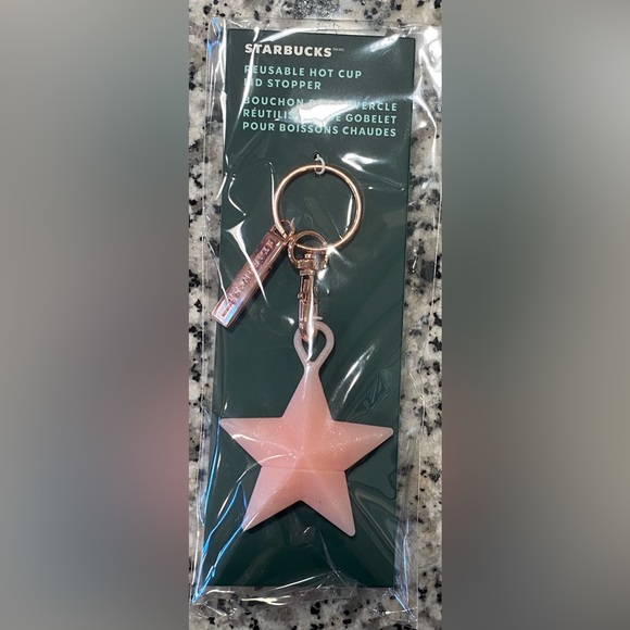 Starbucks | Dining | Starbucks Hot Drink Lid Stopper Pink Star Keychain ...